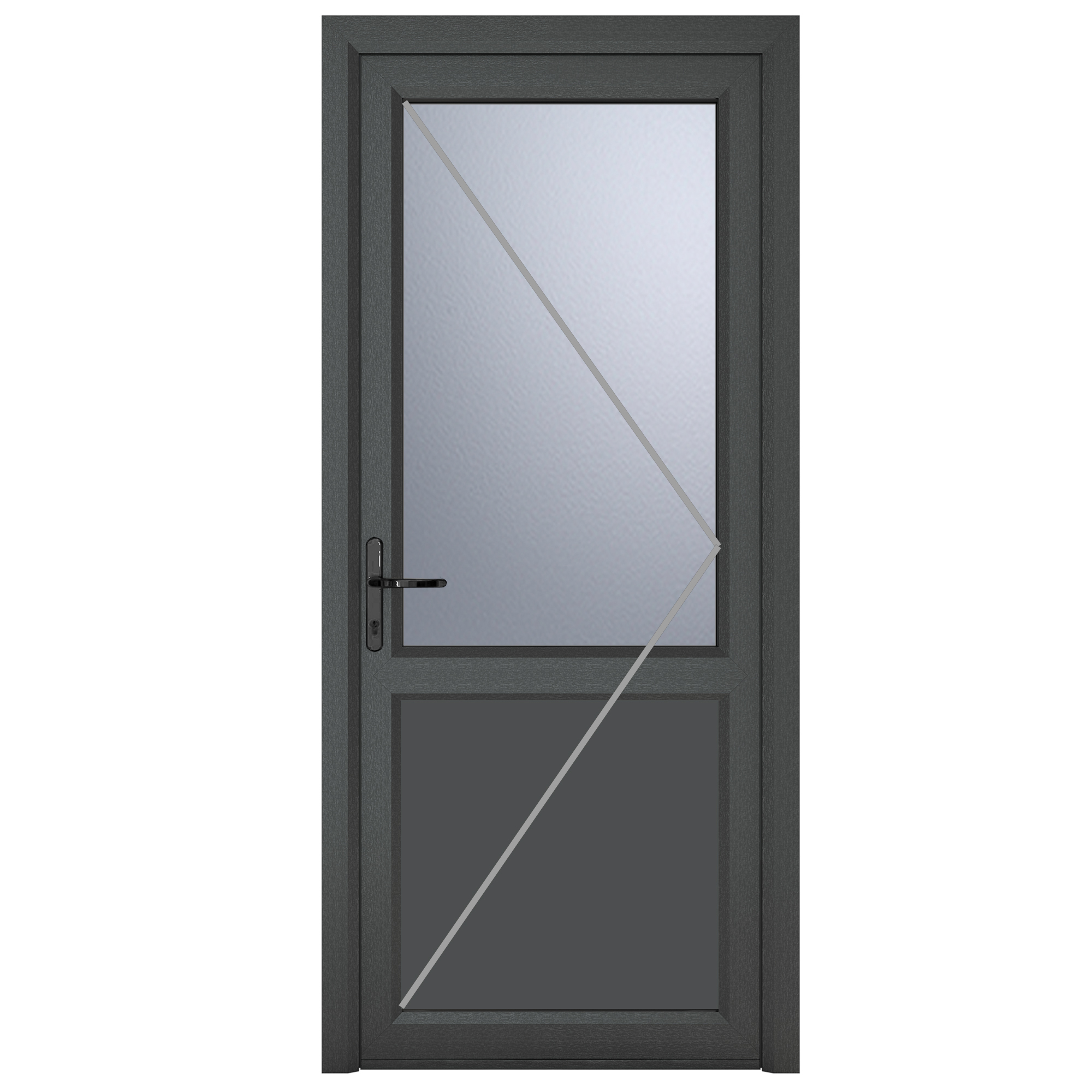 Crystal Triple Glazed Single Door Half panel Grey/White RH 840 x 2090mm ...