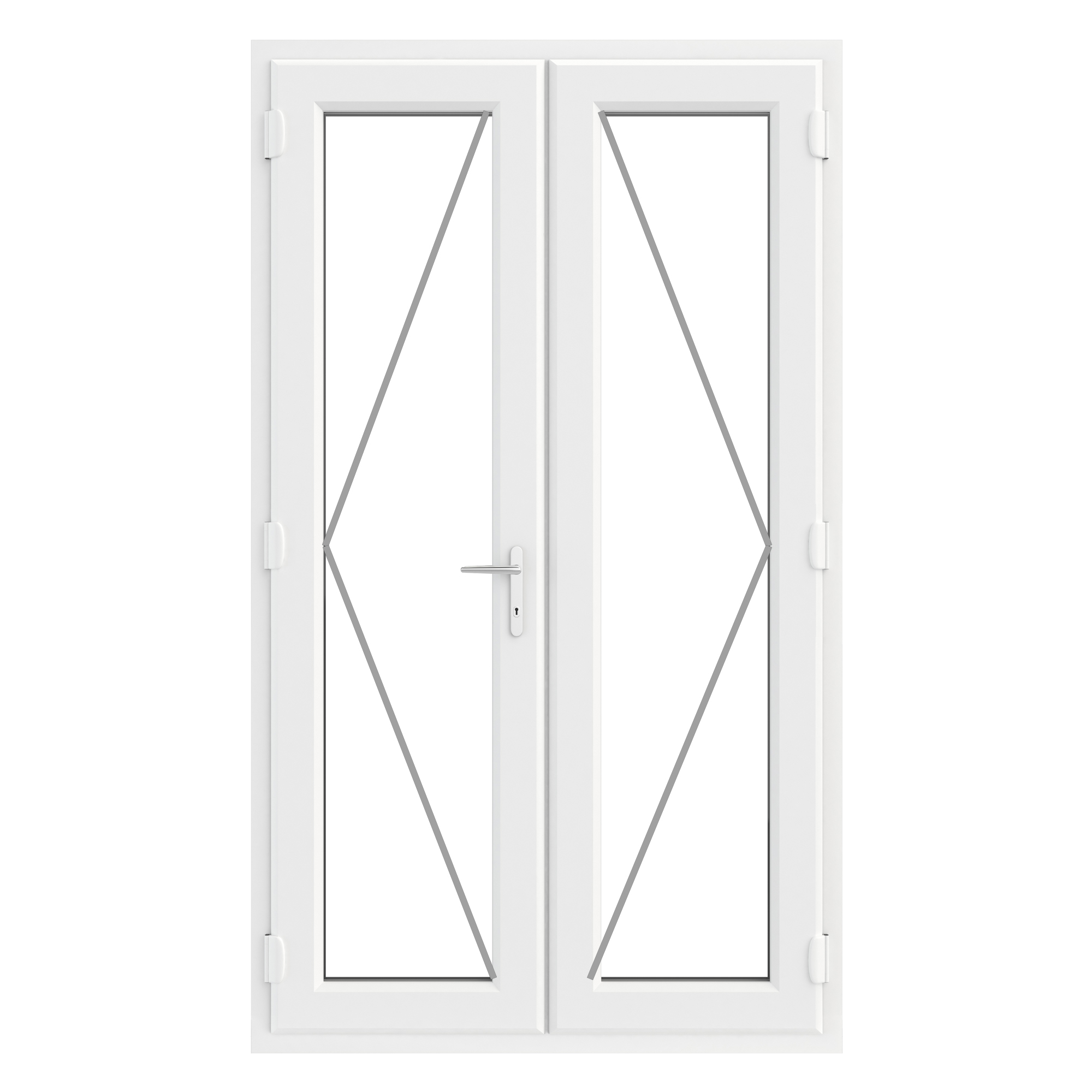 Crystal uPVC White Clear French Door Left hand master 150mm Cill ...